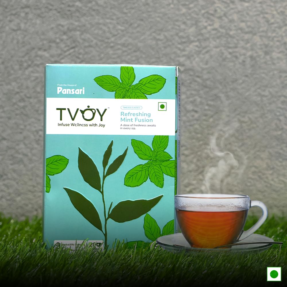 Tvoy Refreshing Mint Fusion Green Tea | 20 Biodegradable Tea Bags – TVOY